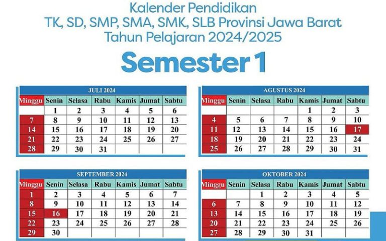 Berikut Kalender Pendidikan Sekolah Mulai TK Hingga SMK Provinsi Jawa ...